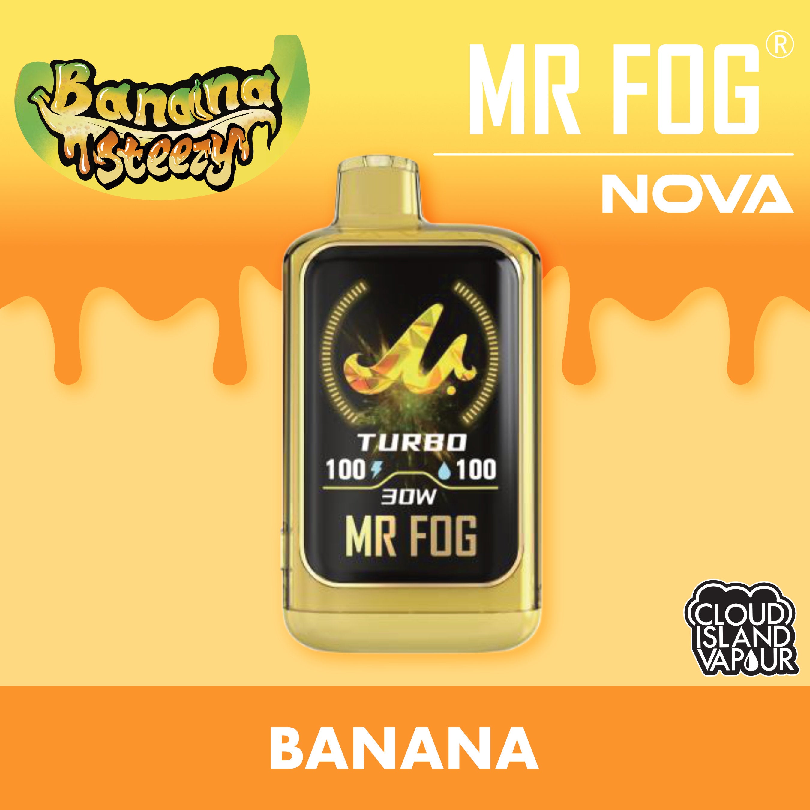 MR FOG NOVA 36K Disposable Vape - Banana Steezy Banana – Cloud Island ...