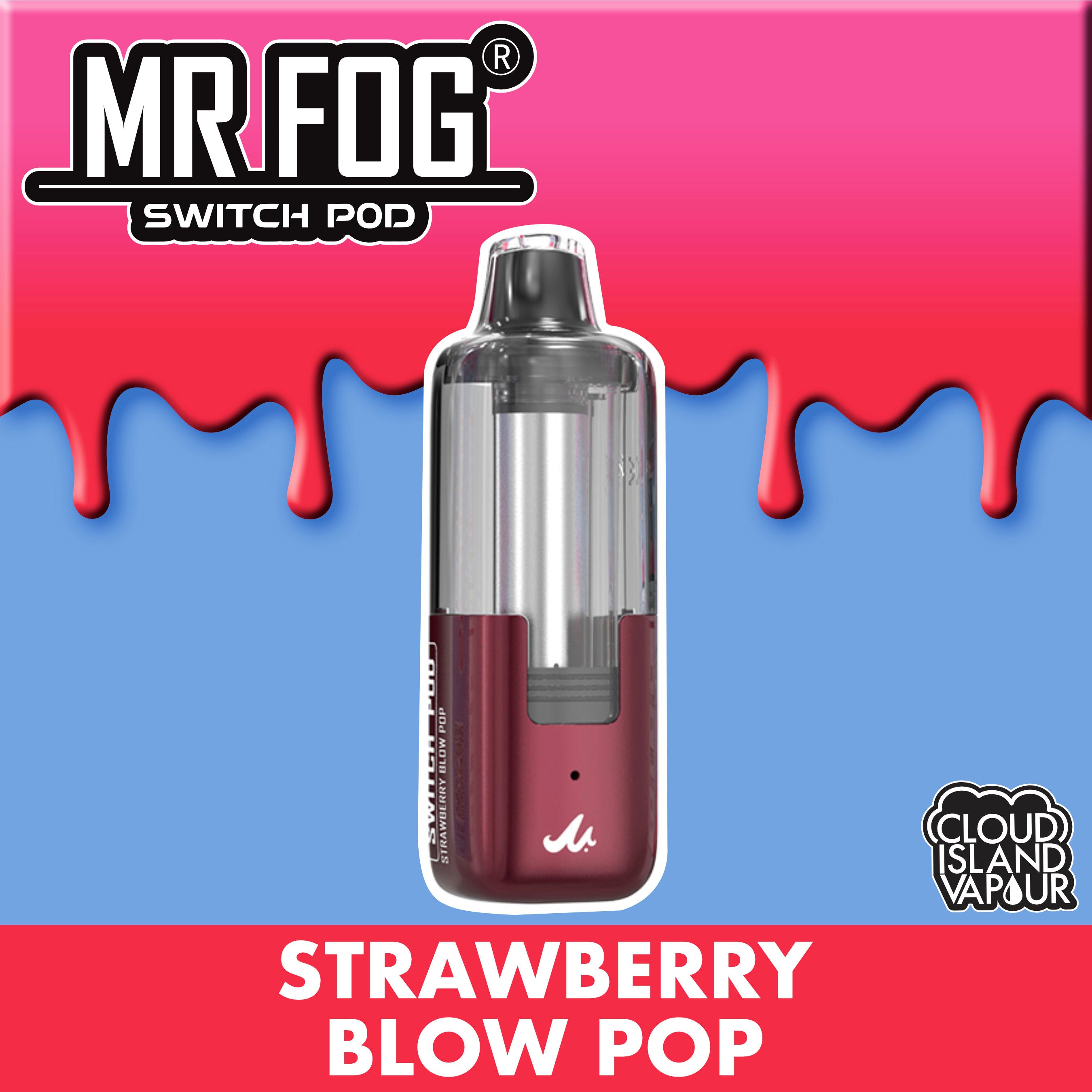 MR FOG SWITCH POD Pod Pack - Strawberry Blow Pop – Cloud Island Vapour