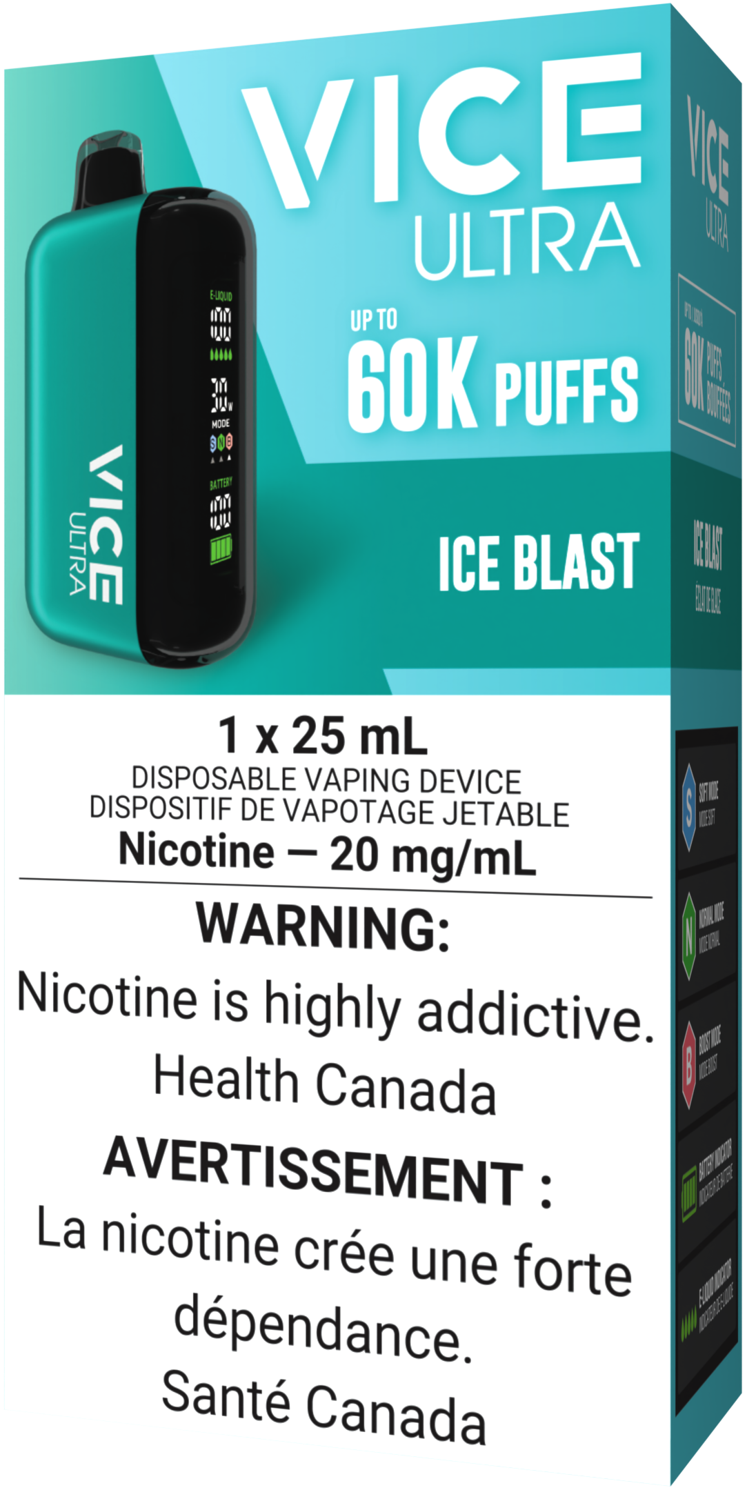 VICE ULTRA 60K Disposable Vape - Ice Blast – Cloud Island Vapour